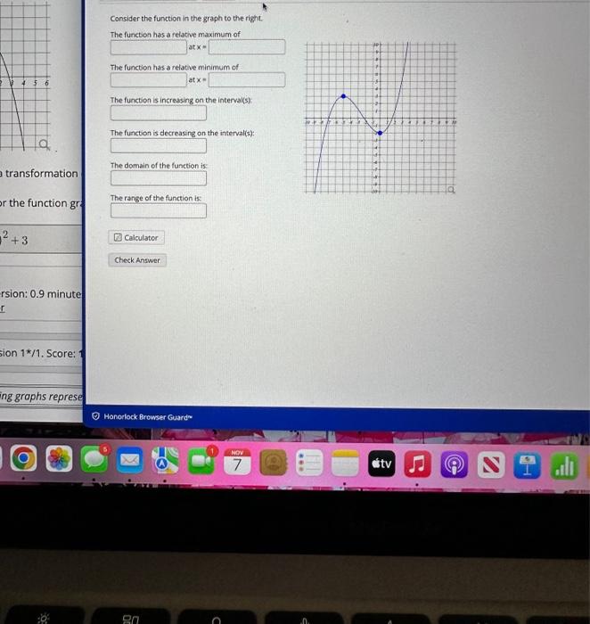 Solved Consider the function in the graph to the right. The | Chegg.com