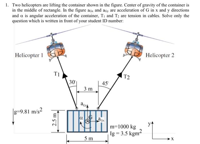 Two helicopters are lifting the container shown in | Chegg.com