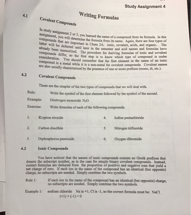 Solved In study assignment 2 or 3, you learned the name of a | Chegg.com