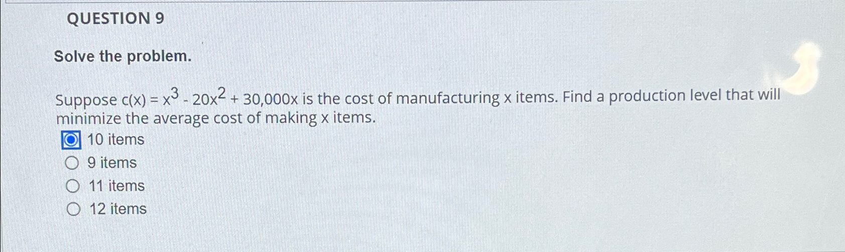 Solved QUESTION 9Solve the problem.Suppose | Chegg.com