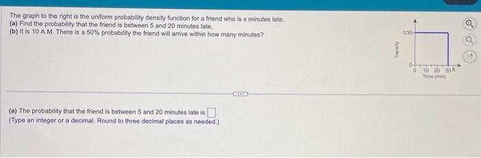 Solved The graph to the right is the uniform probability | Chegg.com