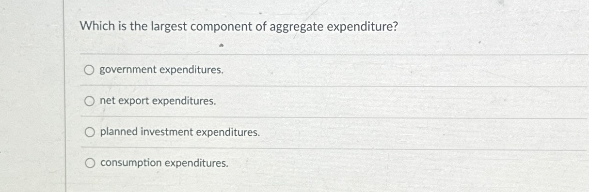 Solved Which is the largest component of aggregate | Chegg.com