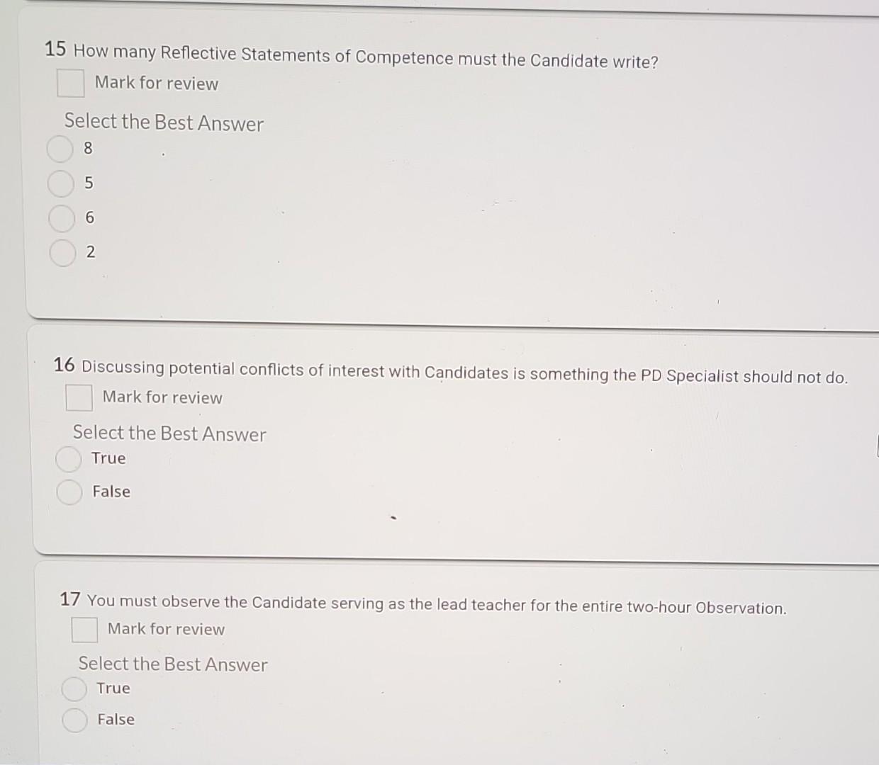 Solved 15 How many Reflective Statements of Competence must | Chegg.com
