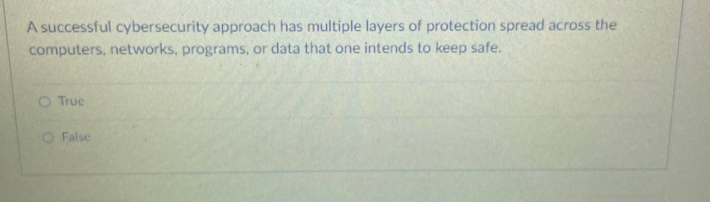 Solved A successful cybersecurity approach has multiple | Chegg.com