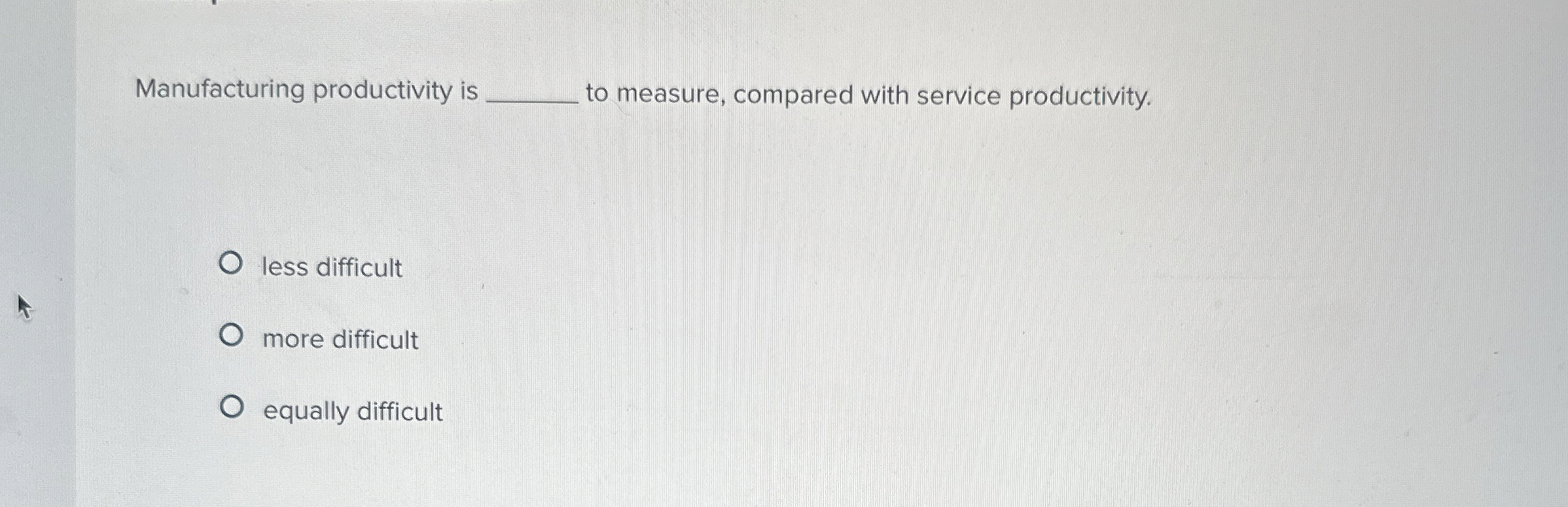 Solved Manufacturing productivity is q, ﻿to measure, | Chegg.com