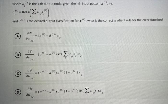 Solved A two layer network is created with the ReLu | Chegg.com