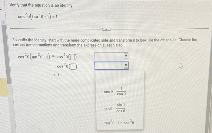 Solved Verify that the equation is an identity. | Chegg.com