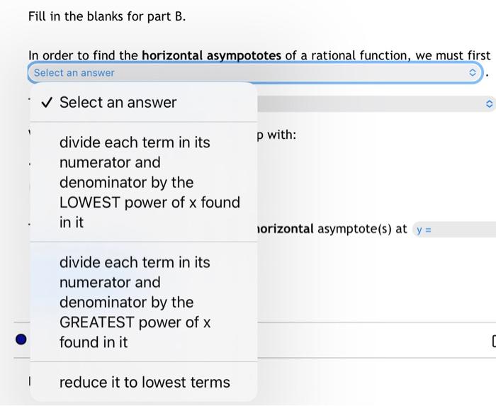 Solved Thus, the given rational function has a horizontal | Chegg.com
