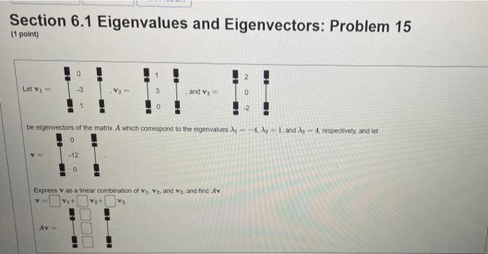 Solved Section 6 1 Eigenvalues And Eigenvectors Problem 15