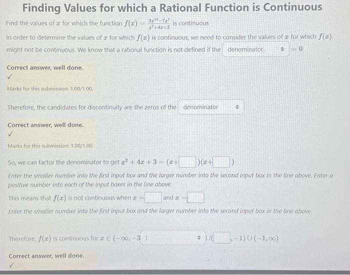 Solved Finding Values for which a Rational Function is | Chegg.com