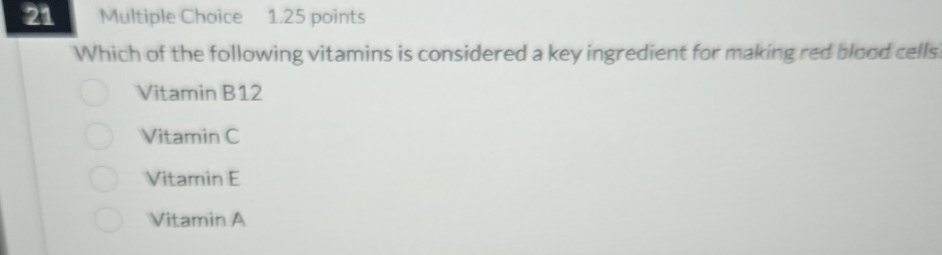 Solved 21Multiple Choice 1.25 ﻿pointsWhich of the following | Chegg.com