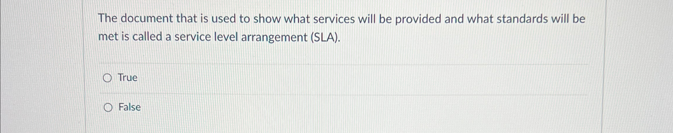 Solved The document that is used to show what services will | Chegg.com