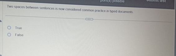 Solved Two spaces between sentences is now considered common | Chegg.com