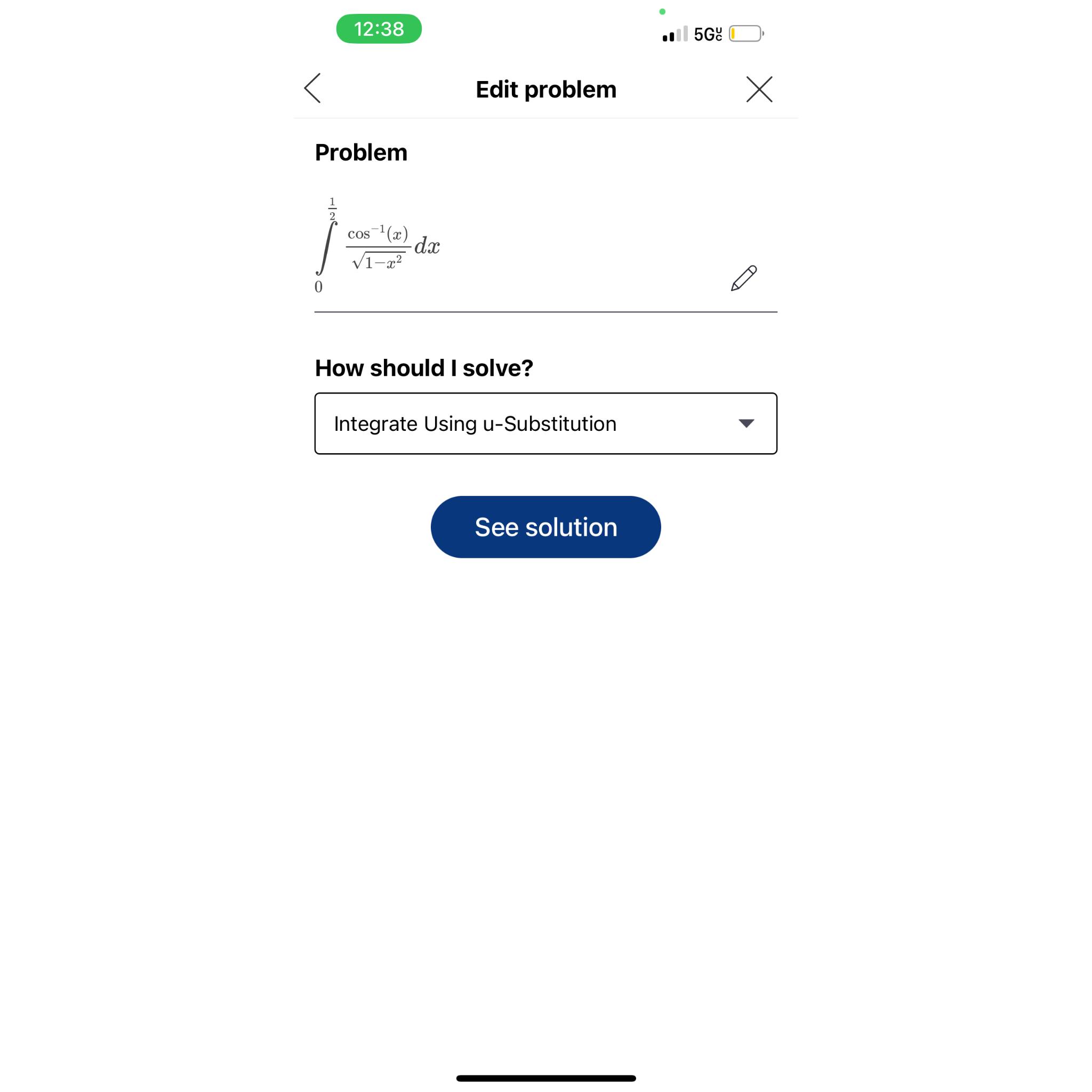 Solved ∫012cos-1(x)1-x22dxIntegrate Using u-Substitution | Chegg.com