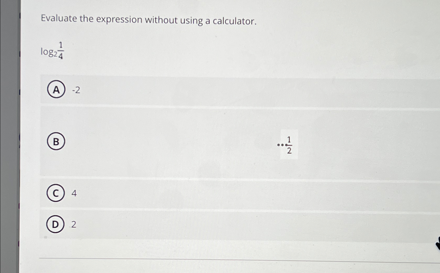 Solved Evaluate the expression without using a | Chegg.com