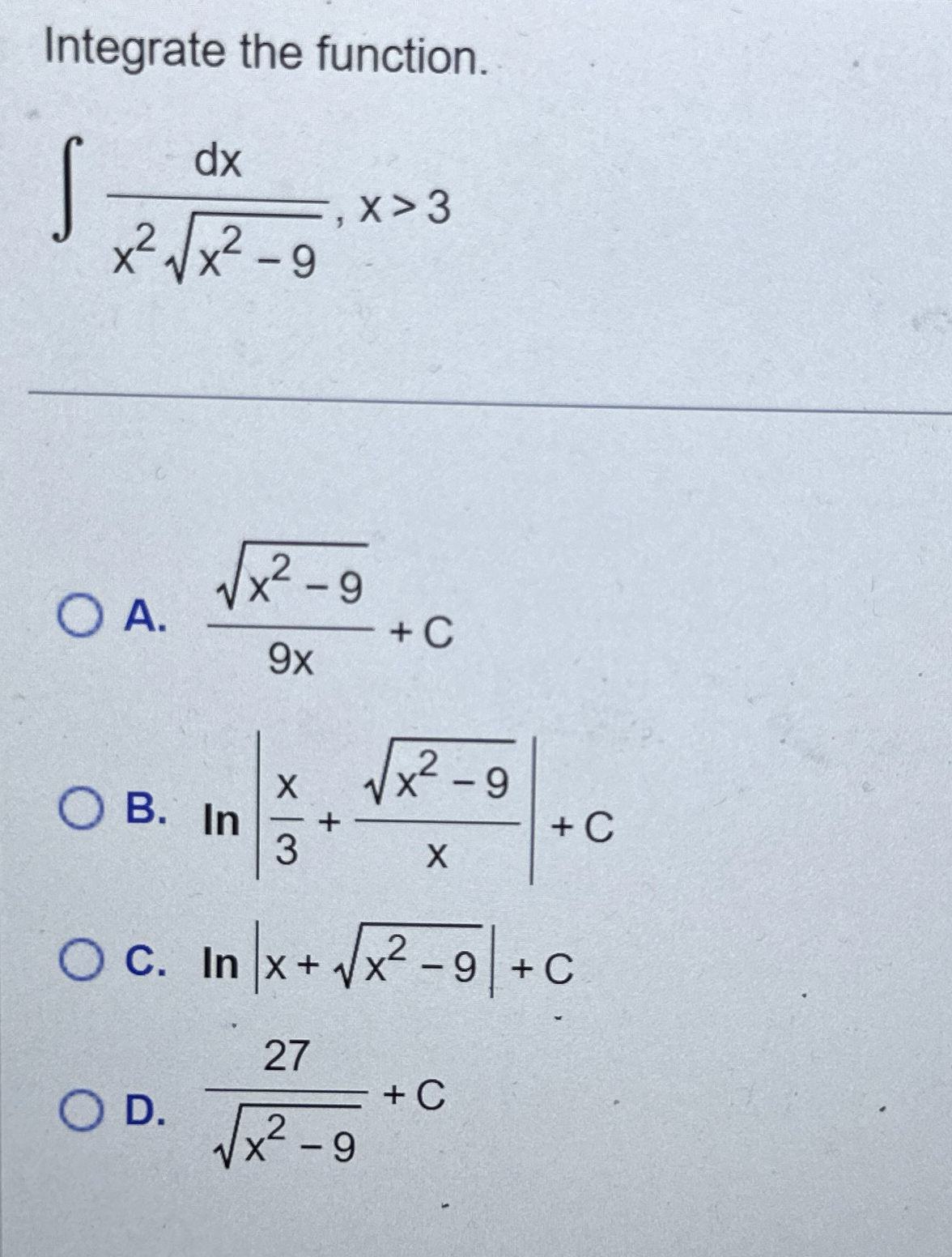 Solved Integrate the | Chegg.com