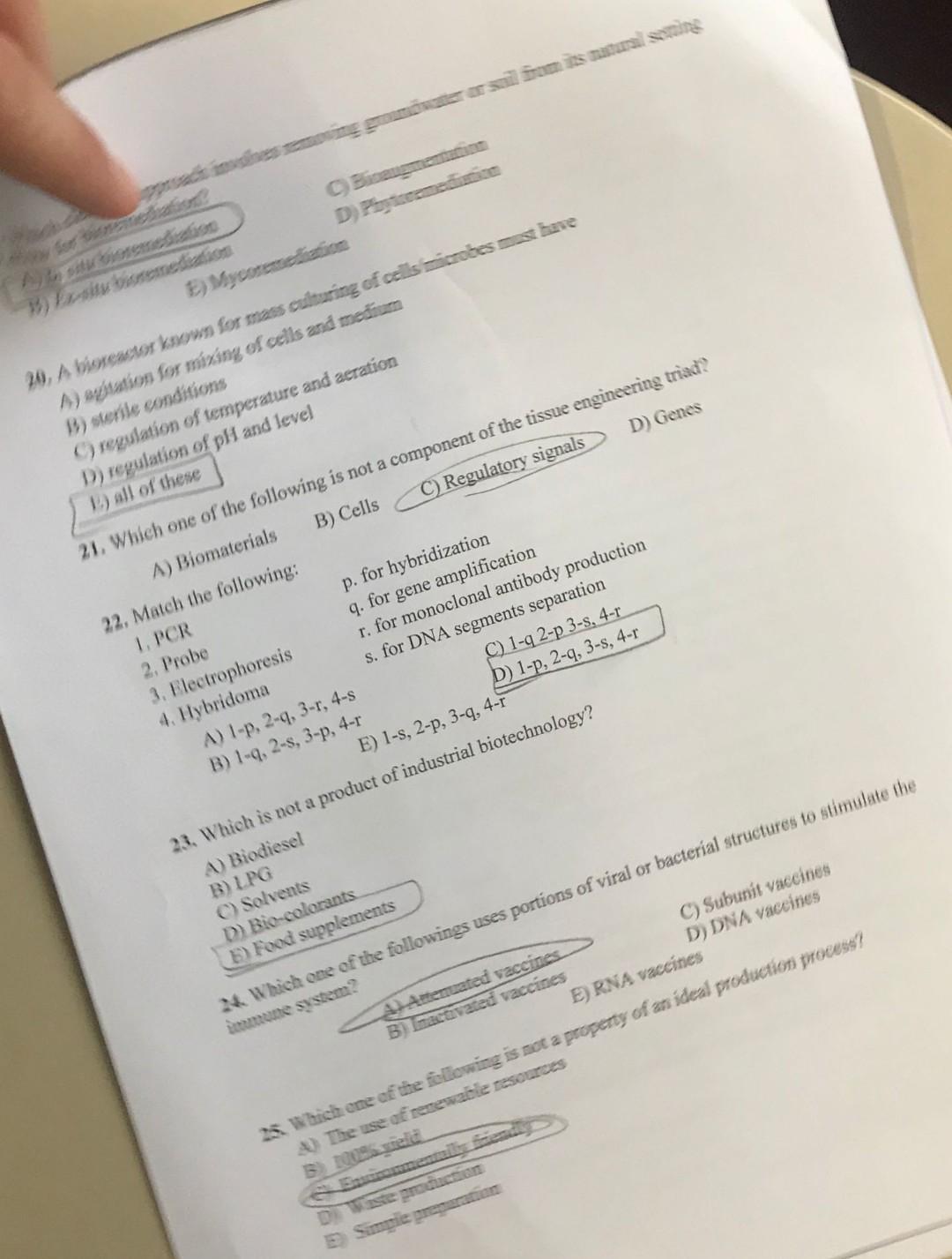 Solved c) ceregule end onding of 1) all of these B) Cells p. | Chegg.com