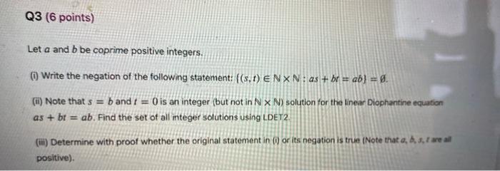 Solved Let a and b be coprime positive integers. (i) Write | Chegg.com