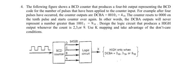 Solved 4. The following figure shows a BCD counter that | Chegg.com