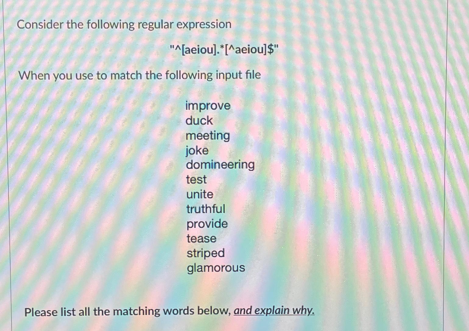 Solved Consider the following regular expression | Chegg.com