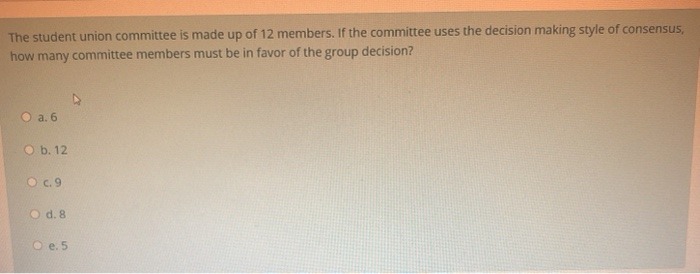 Solved The student union committee is made up of 12 members. | Chegg.com