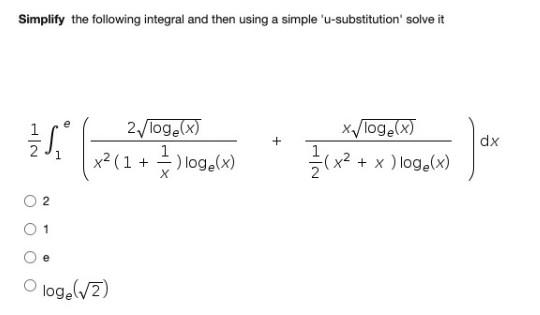 Solved Simplify the following integral and then using a | Chegg.com