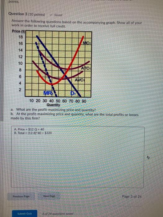 Solved points. Question 3 (10 points) Saved Answer the | Chegg.com