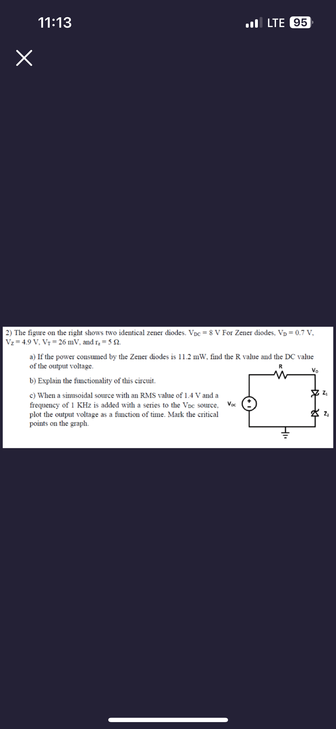 Solved The figure on the right shows two identical zener | Chegg.com