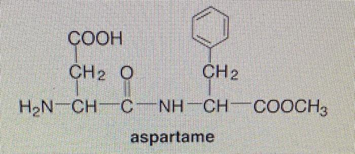 Solved Aspartame, an amide, is the sweetener commonly used | Chegg.com
