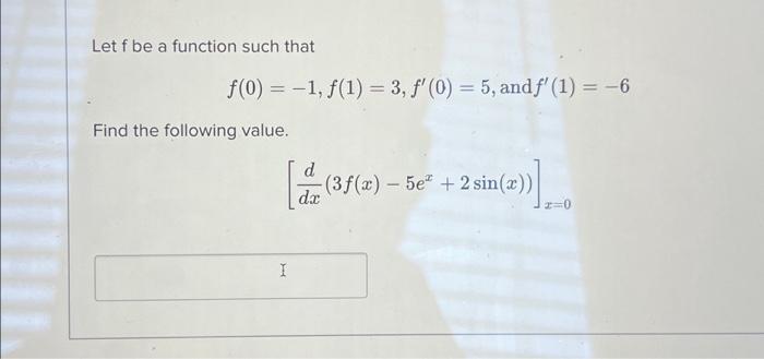 Solved Let f be a function such that f(0) = -1, f(1) = 3, | Chegg.com