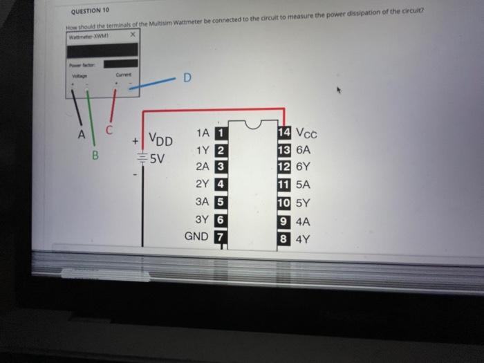 Solved QUESTION 10 How should the terminals of the Multisim | Chegg.com
