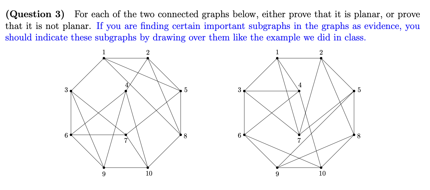 Solved (Question 3) ﻿For each of the two connected graphs | Chegg.com