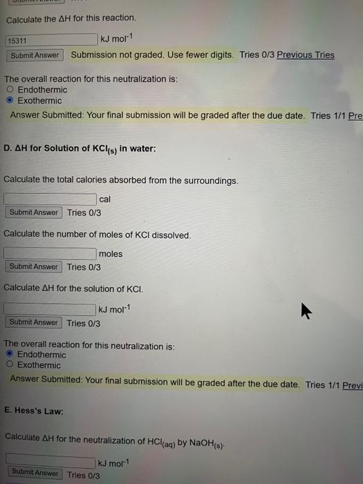 Solved A. ΔHsolution of NaOH(s) Phase Change: Calculate the | Chegg.com