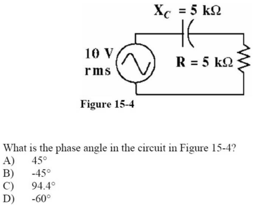 Solved Figure 15-4What is ﻿the phase angle in ﻿the circuit | Chegg.com