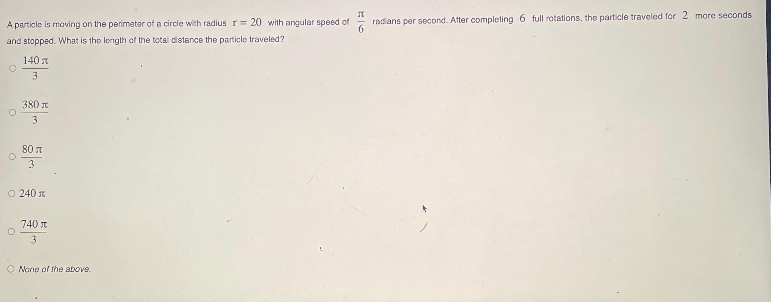 Solved A particle is moving on the perimeter of a circle | Chegg.com