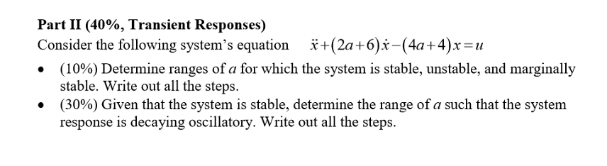 Solved Part II (40%, ﻿Transient Responses)Consider the | Chegg.com