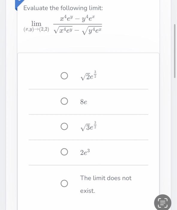 Solved Evaluate the following limit: | Chegg.com