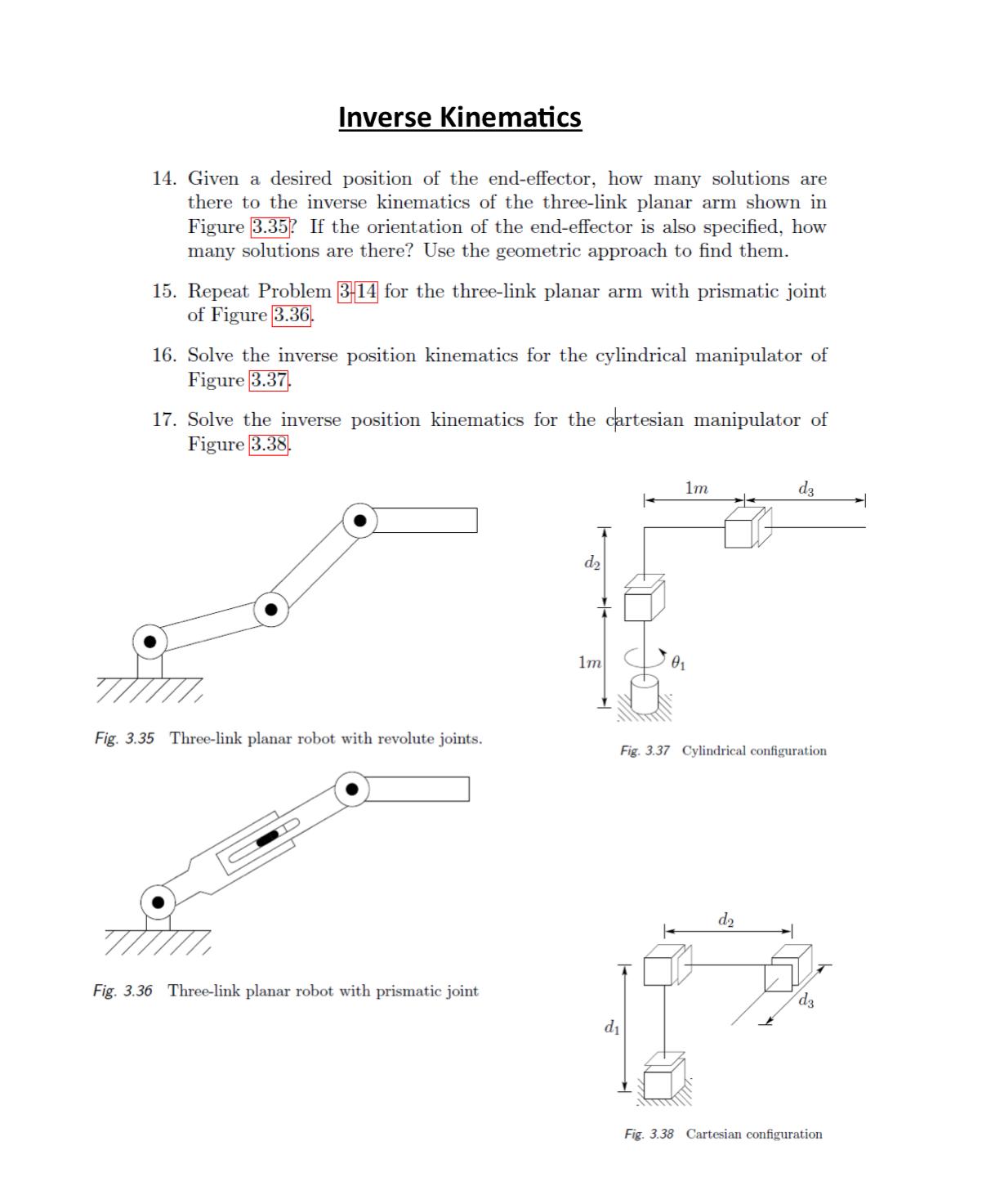 Solved Inverse KinematicsQ1. ﻿Given a desired position of | Chegg.com