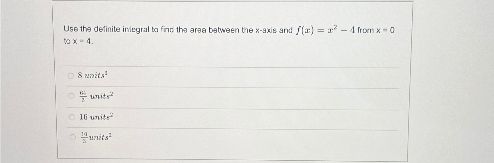 Solved Use the definite integral to find the area between | Chegg.com