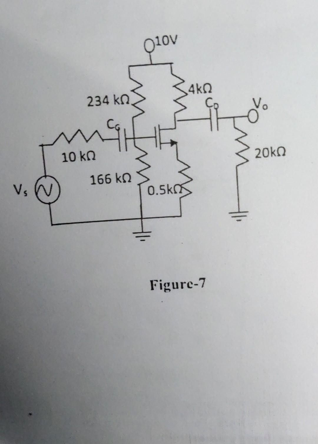 Solved 16) For the circuit shown in Figure-7. the NMOS | Chegg.com