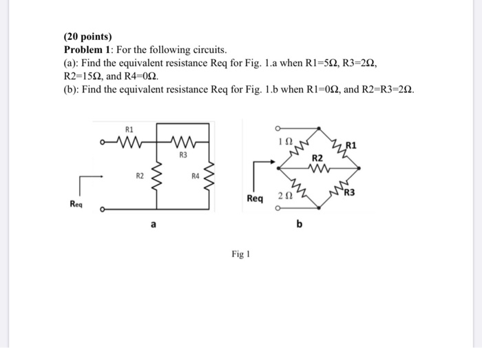Solved (20 points) Problem 1: For the following circuits. | Chegg.com