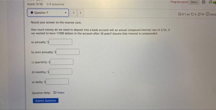 Solved Round your answer to the nearest cent. How much money | Chegg.com