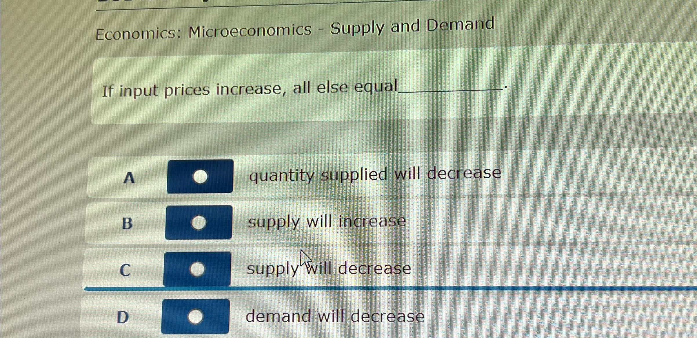 Solved Economics: Microeconomics - ﻿Supply and DemandIf | Chegg.com