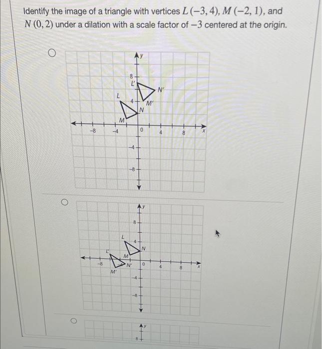 Solved Identify the image of a triangle with vertices | Chegg.com