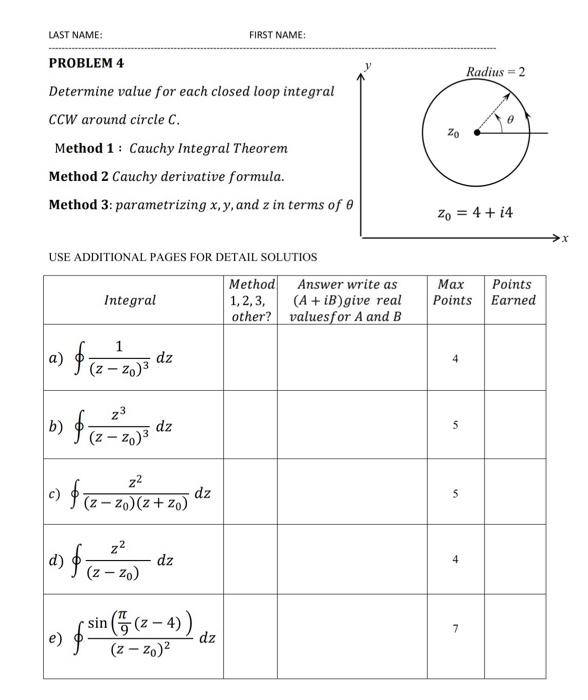 Solved LAST NAME: PROBLEM 4 Determine value for each closed | Chegg.com
