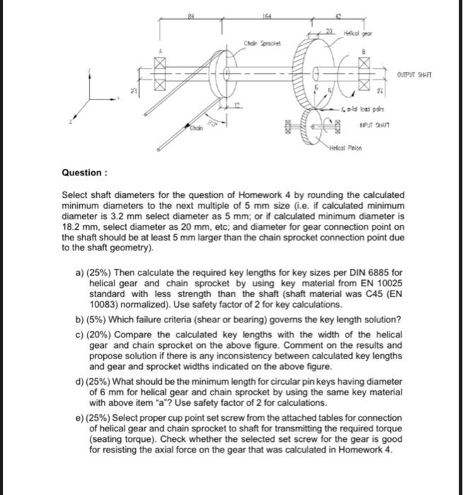 Solved Select shaft diameters for the question of Homework 4 | Chegg.com