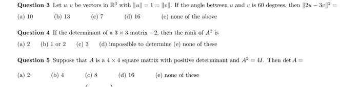 Solved Question 3 Let u,v be vectors in R3 with ∥u∥=1=∥v∥. | Chegg.com