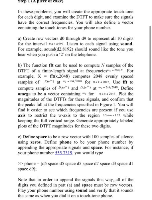 Solved This exercise will teach you how the touch-tone | Chegg.com