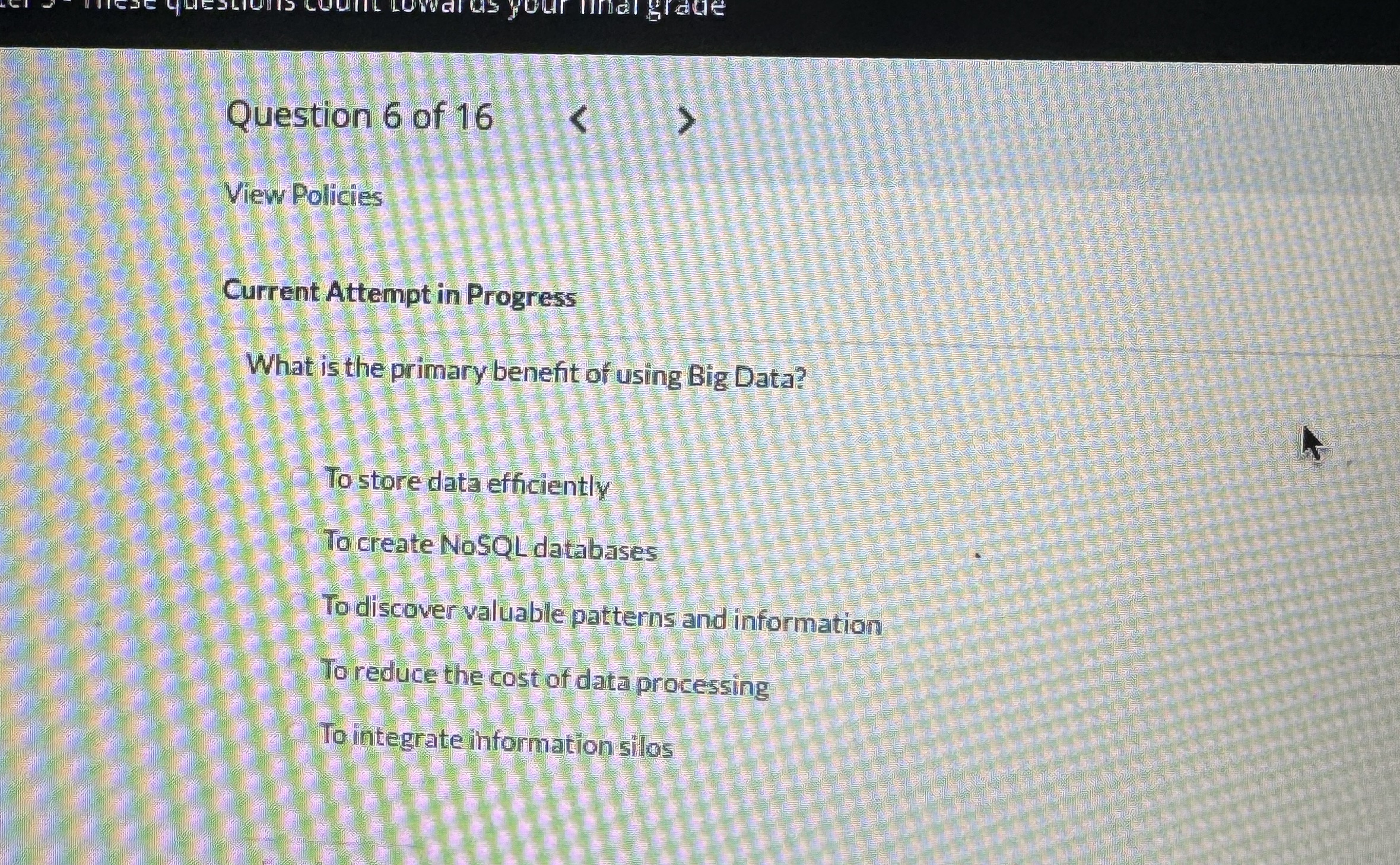 Solved Question 6 ﻿of 16View PoliciesCurrent Attempt in | Chegg.com