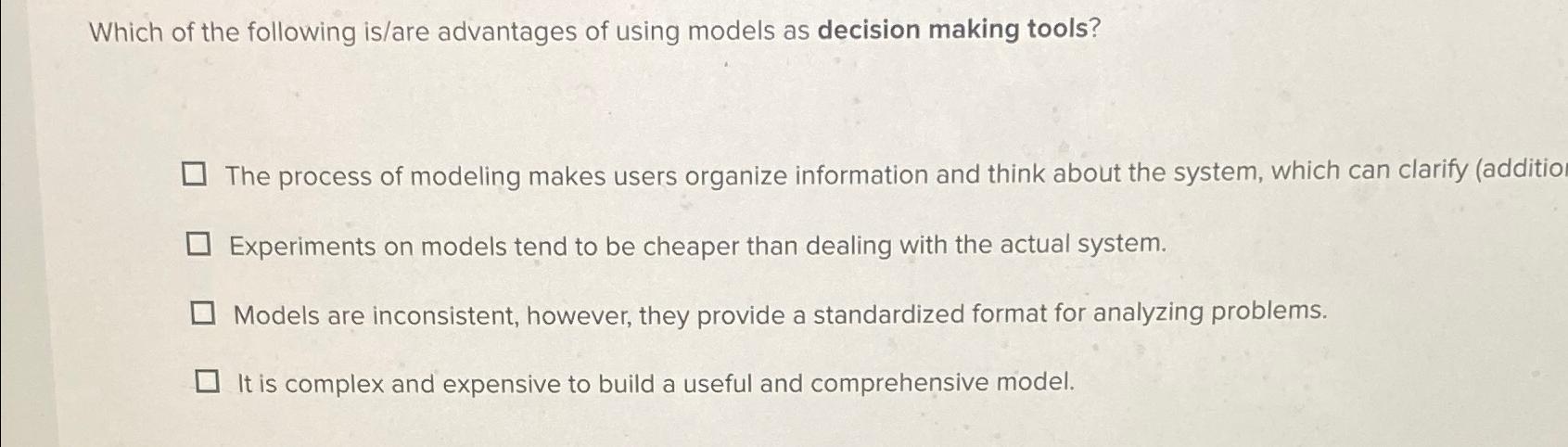 Solved Which of the following is/are advantages of using | Chegg.com